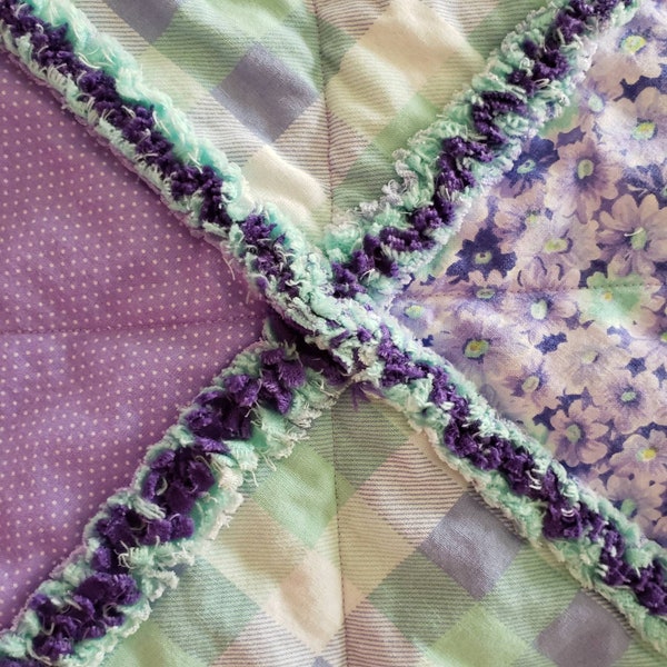 Green Purple Quilt - Etsy
