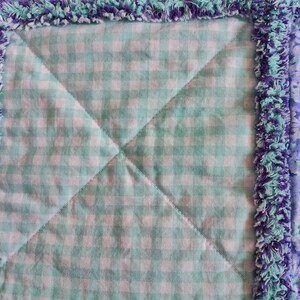 Purple and Mint Flannel Rag Quilt/purple Mint Green Blanket/purple ...