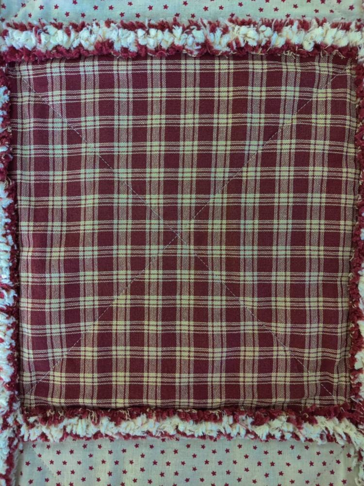 Red country rag quilt/red and cream quilt/country rag | Etsy