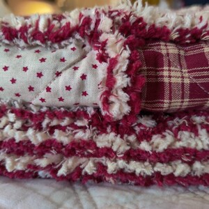 Red Country Rag Quilt/red and Cream Quilt/country Rag Quilt/country ...