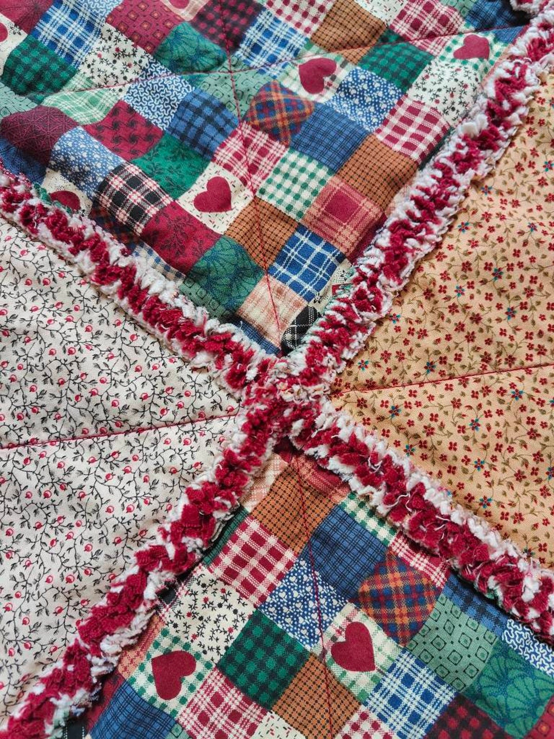 Pure Country Rag Quilt, Country Red Flannel Quilt, Heart of the Country ...