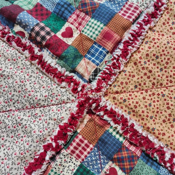 Rag Quilt Pillow - Etsy