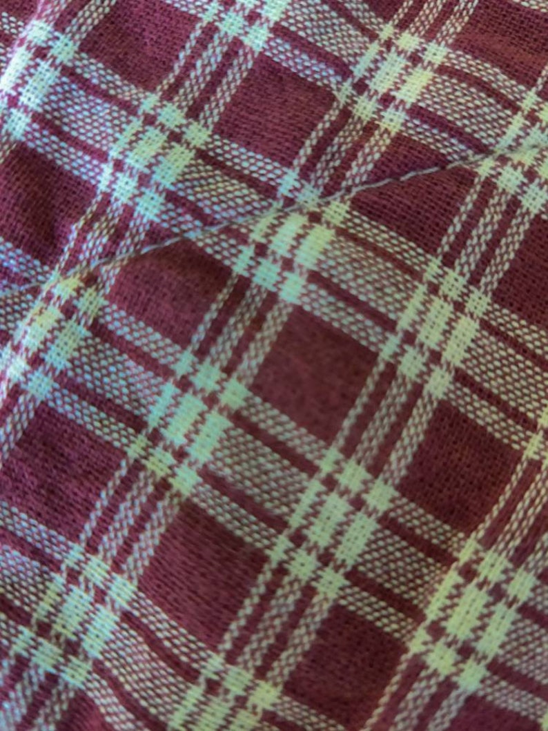 Red Country Charm Quilt/red and Tan Quilt/floral and Plaid Rag - Etsy