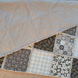 Gray, White and Sage Green Rag Quilt - Etsy