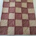 Red Country Charm Quilt/red and Tan Quilt/floral and Plaid Rag Quilt ...
