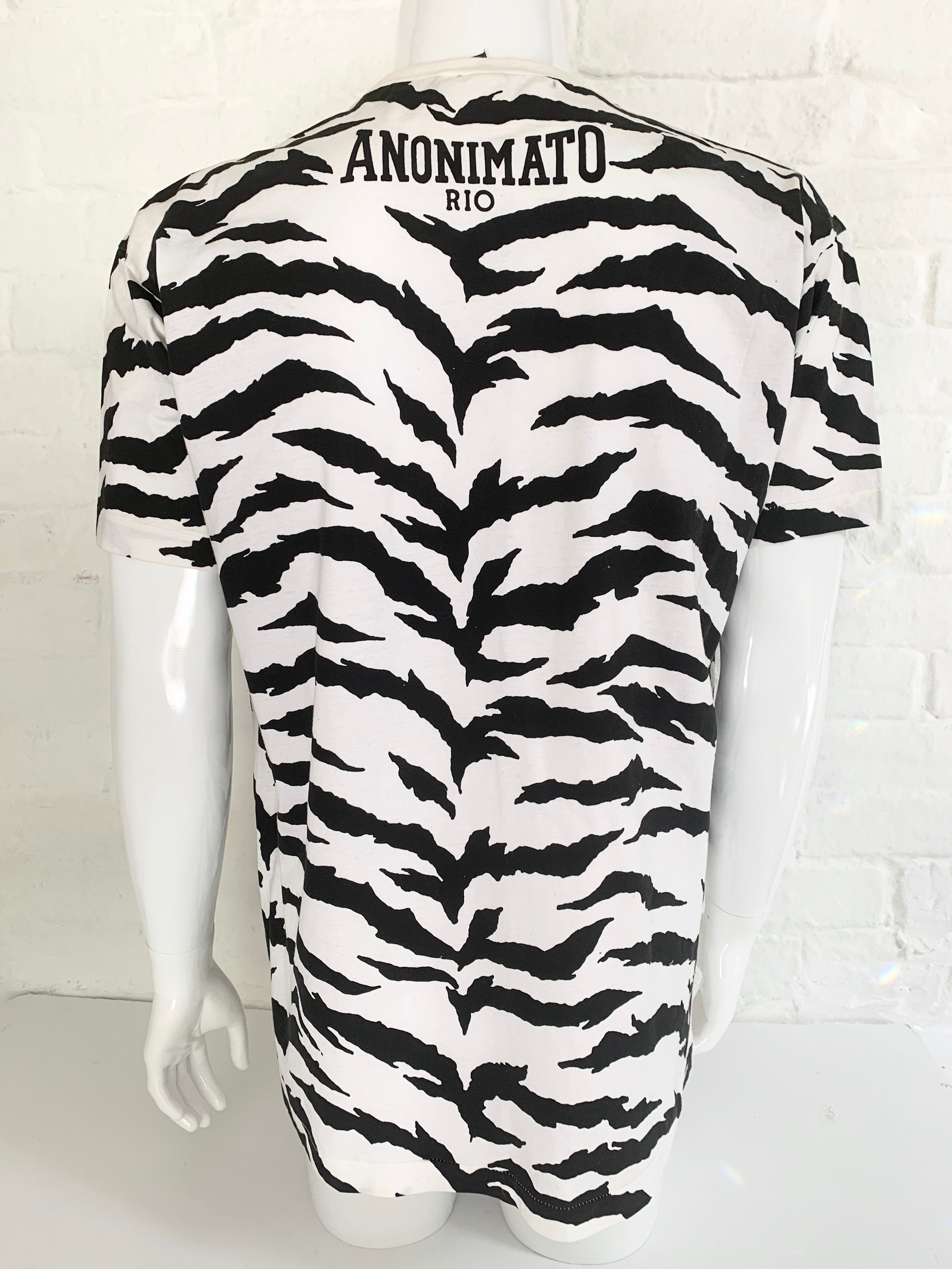 1990’s Oversized Brazilian Tee Shirt Featuring Huge White Tiger ...