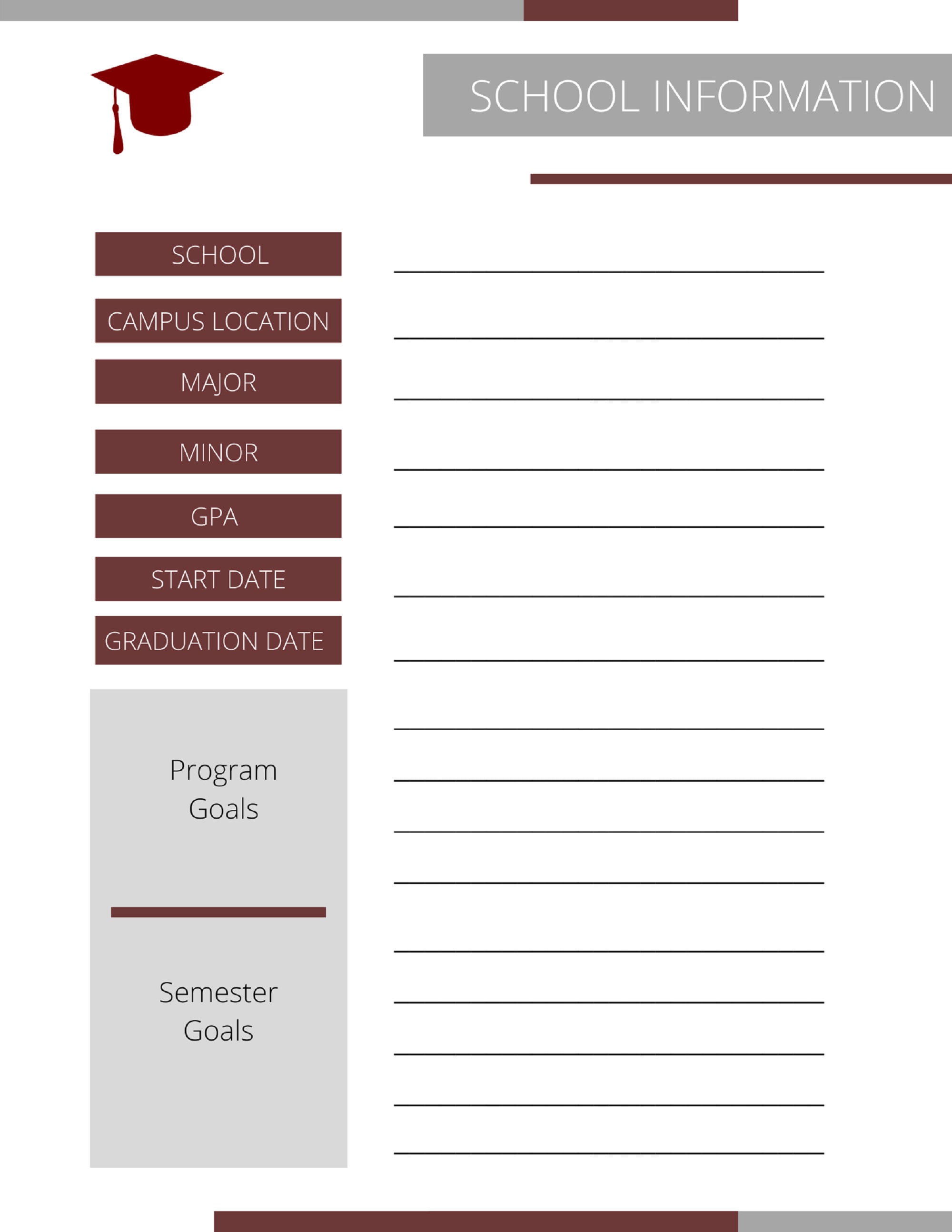 College Course Printable Planner - Etsy