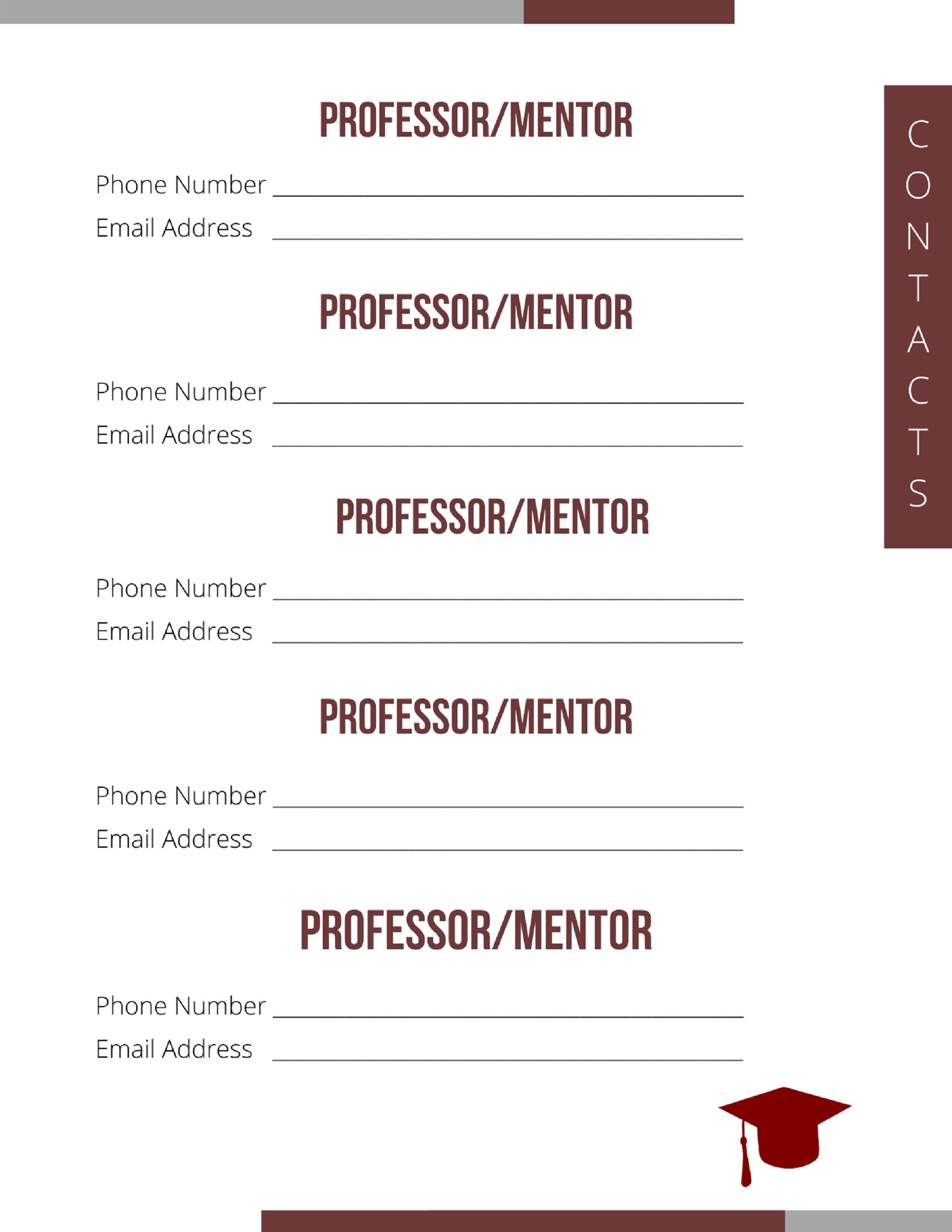 College Course Printable Planner - Etsy