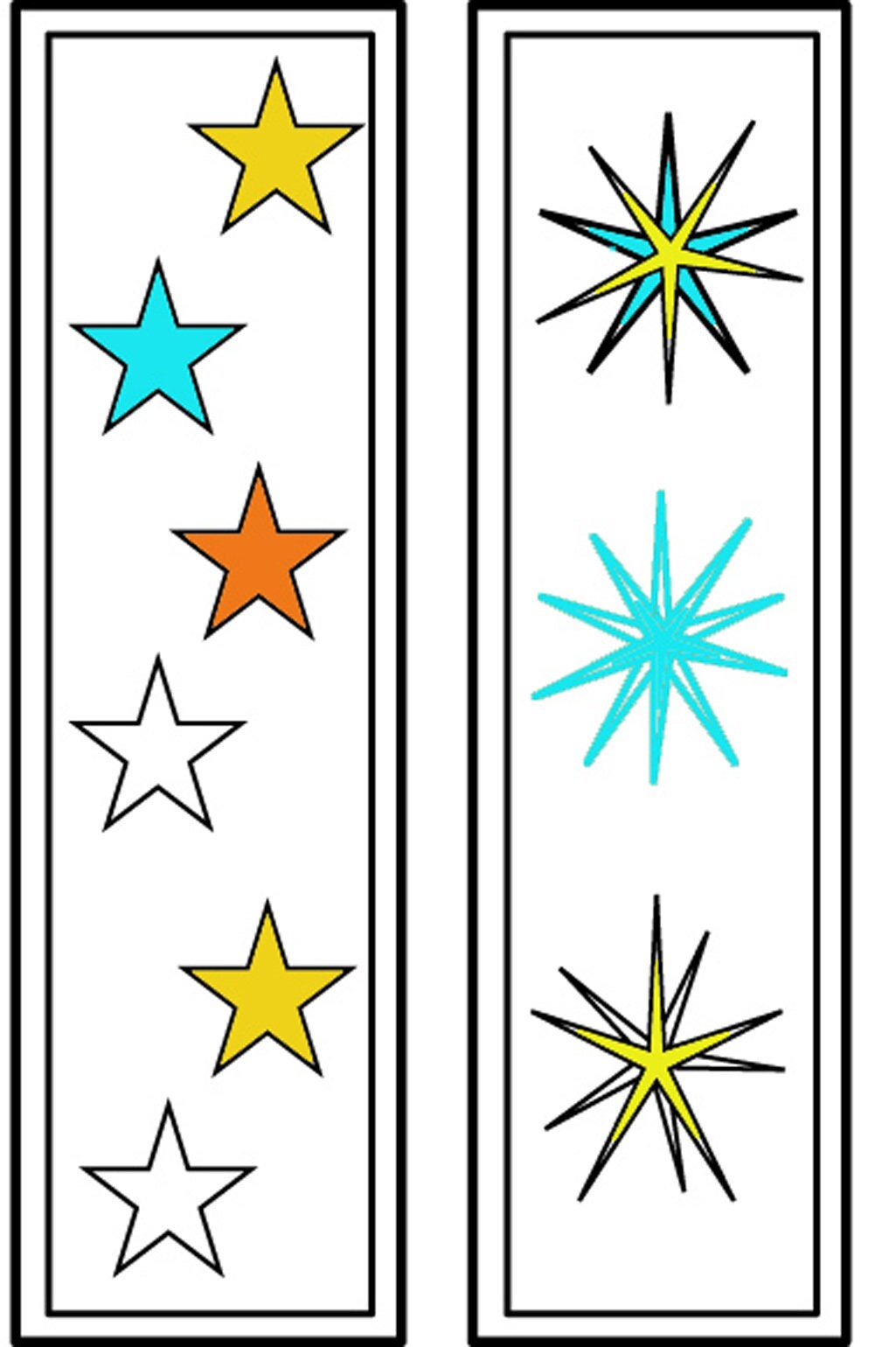4 Bookmarks to Color, Stars, Digital Download - Etsy