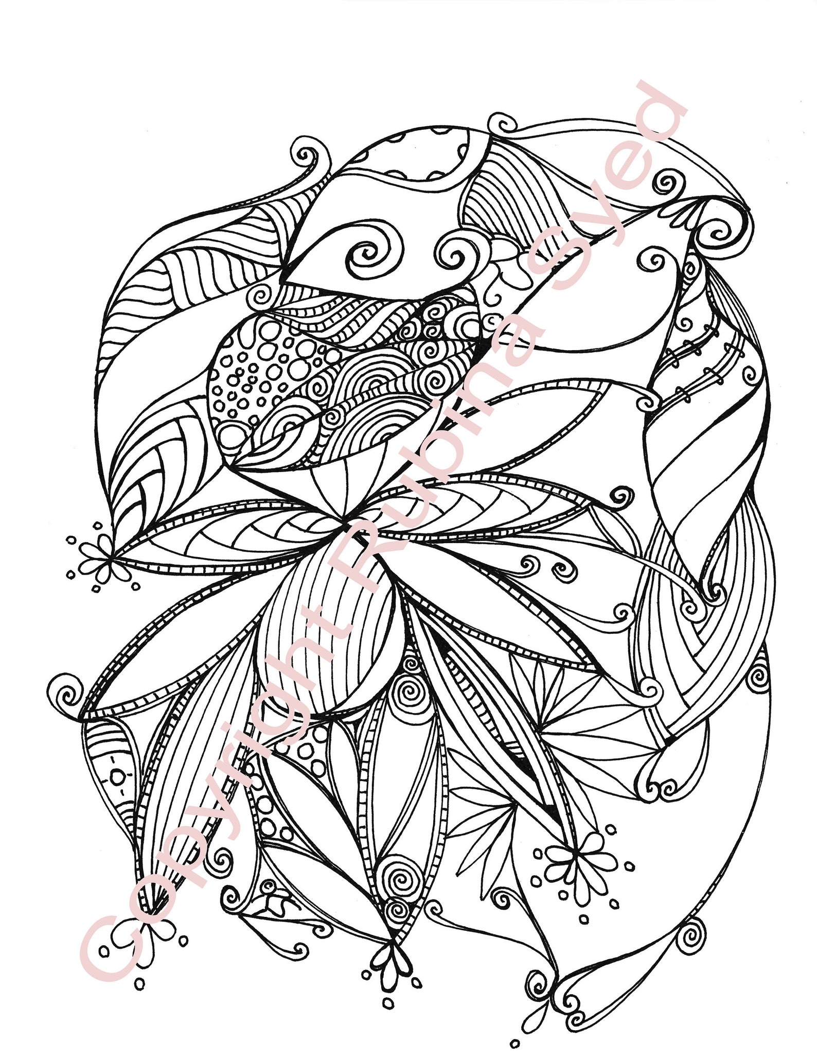 Printable Coloring Page to Relax, Coloring for All Ages, Digital ...