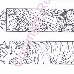 4 Bookmarks to Color, Different Shapes and Designs, Digital Download - Etsy