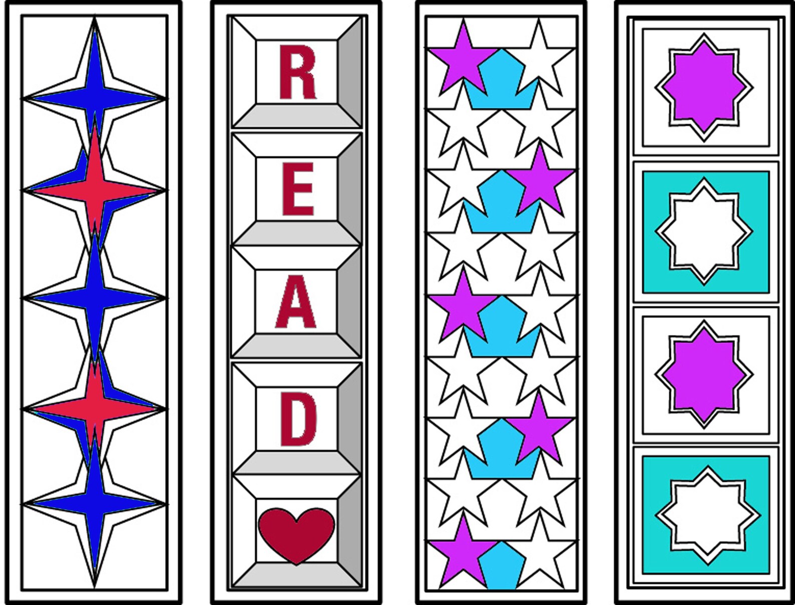 Bookmarks With Unique Designs to Color, Digital Download - Etsy