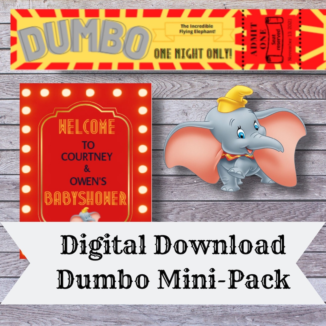 Digital Download Editable Dumbo Template || Welcome Sign and Fake ...