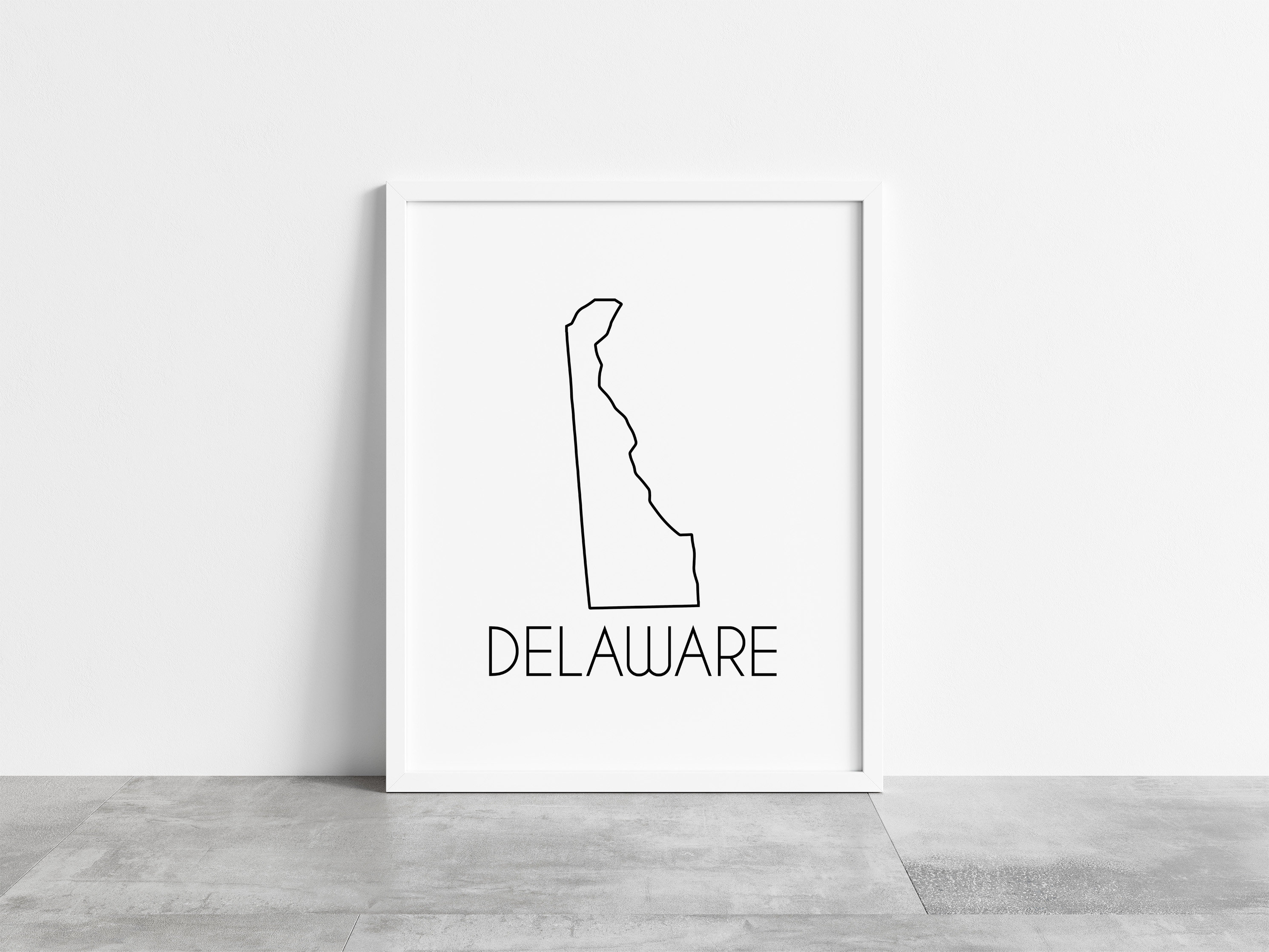Delaware Print Delaware State State Wall Art Wall Art - Etsy France