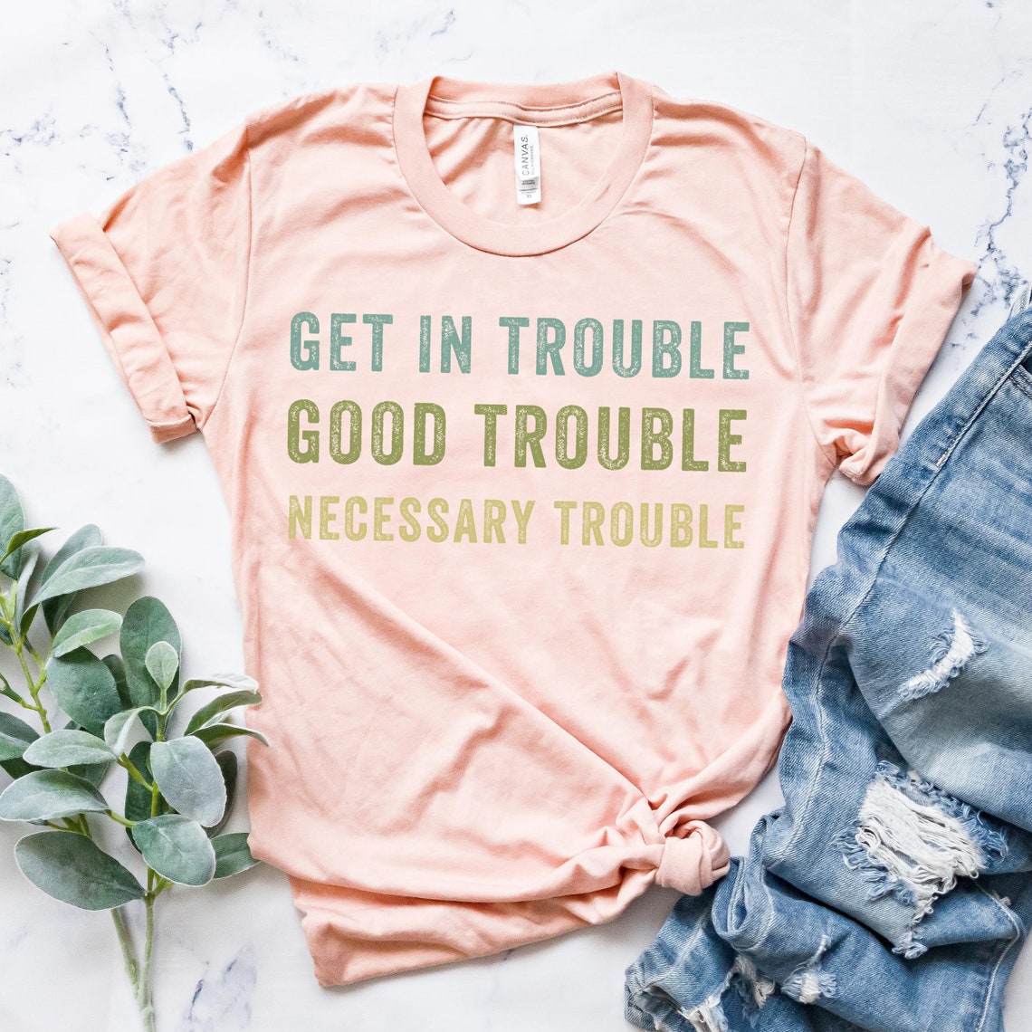 Vintage Get in Trouble Good Trouble Necessary Trouble Tshirt, Black ...