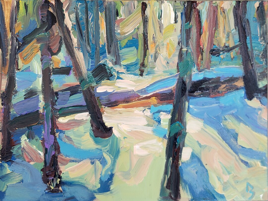 Afternoon Woods - Impressionist, Expressionist, Plein-air, Original ...