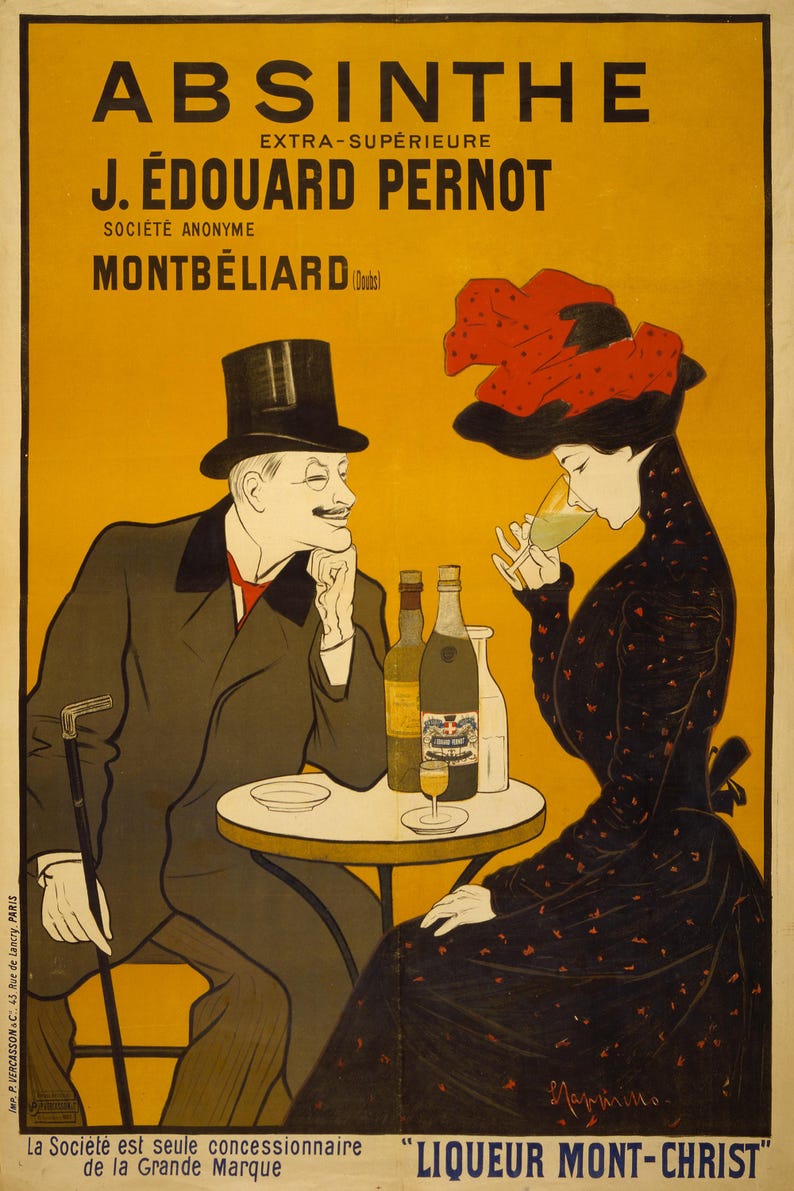French Absinthe Vintage Poster Cappiello Liquor Advertisement Art ...