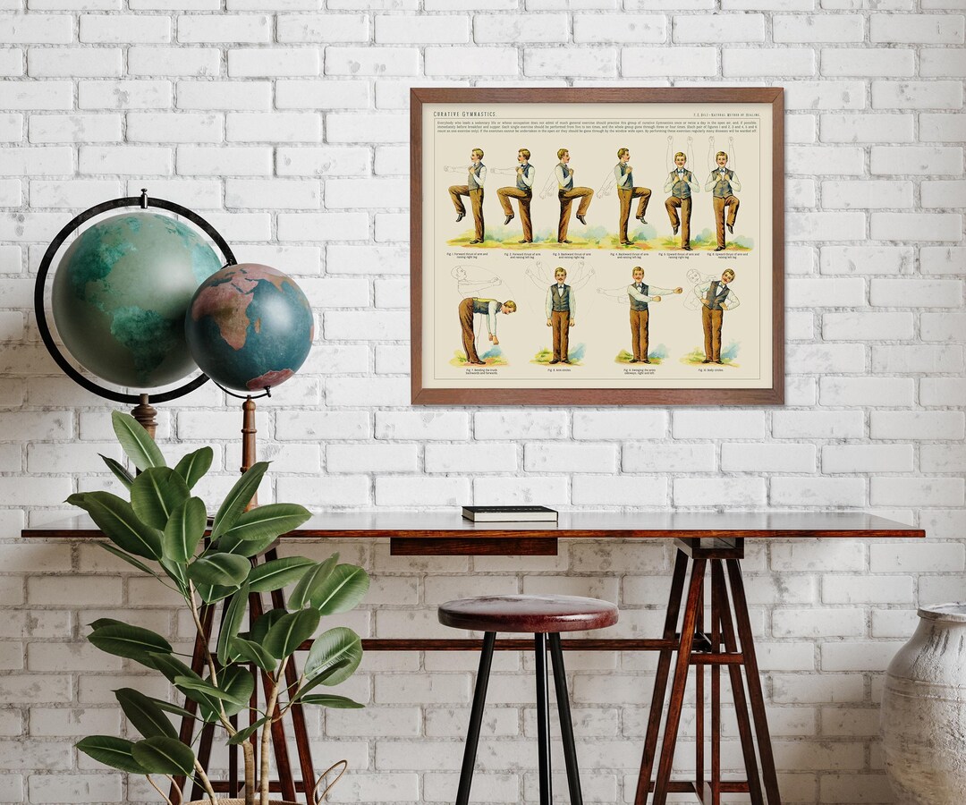 Curative Gymnastics Vintage Medical Chart - Etsy