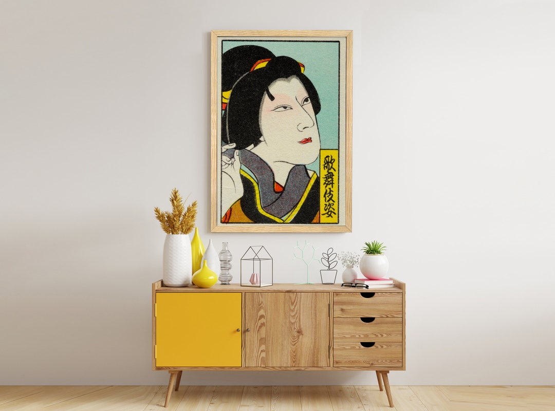 Vintage Japanese Kabuki Actor Poster Wall Art, Classic 1920s Matchbox ...