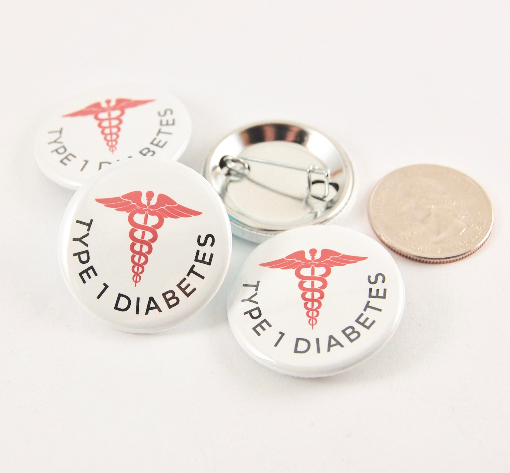 Funny Type One Diabetes Pin Set of Four Free Shipping | Etsy