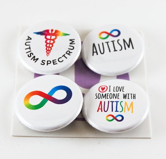 AUTISM Awareness Pin Back Button Set of Four 1.25 - Etsy