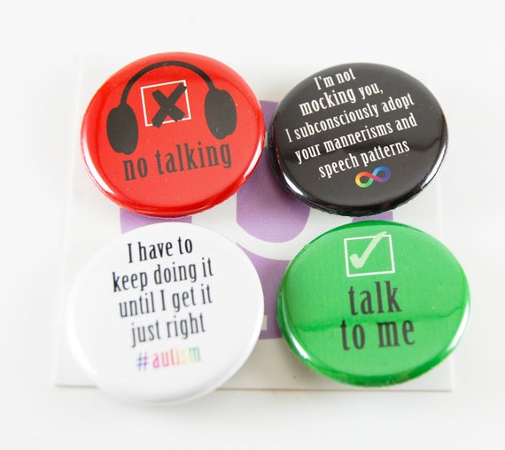 AUTISM quirks pin button set of four 1.25 lanyard | Etsy