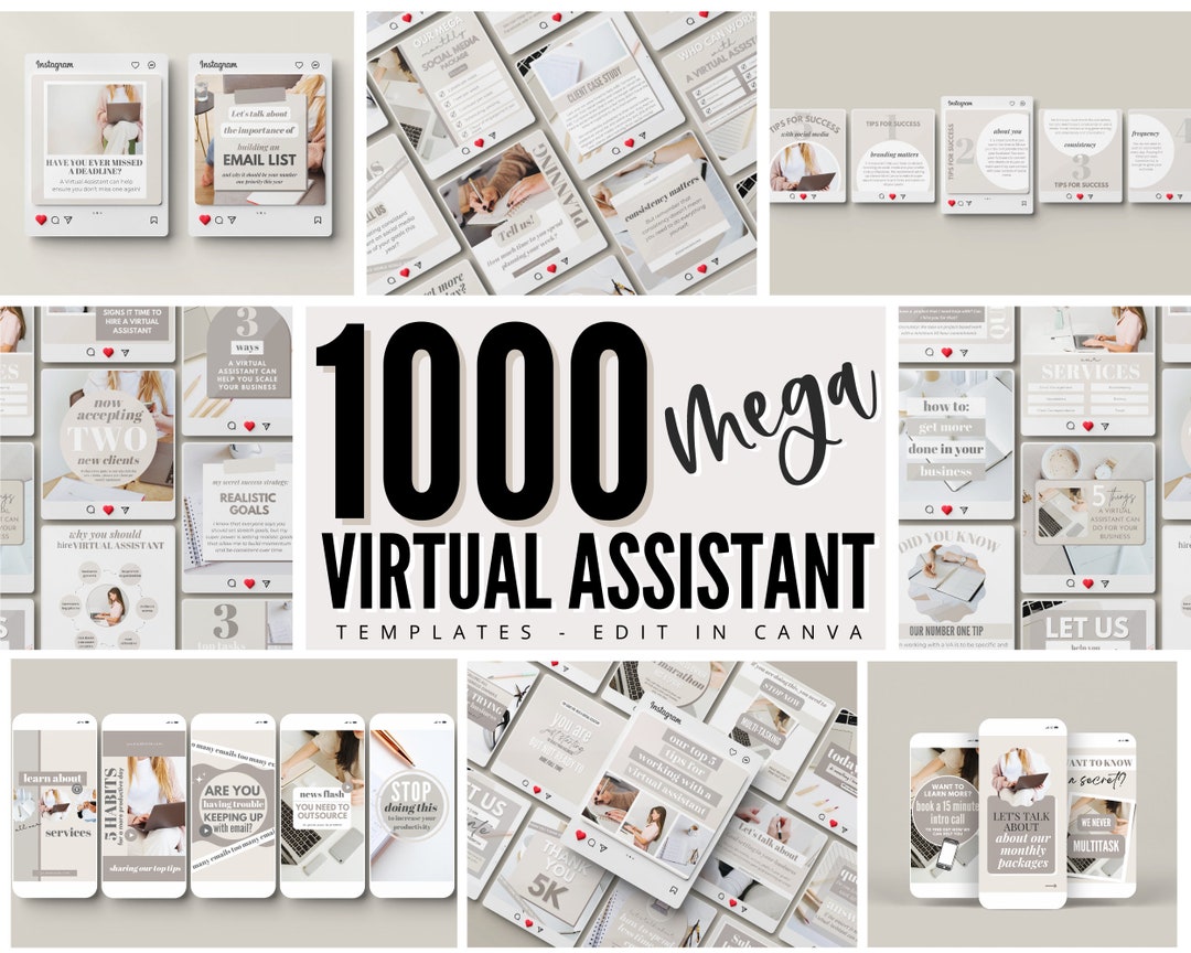 Virtual Assistant Instagram Templates: 1000+ Social Media Posts ...