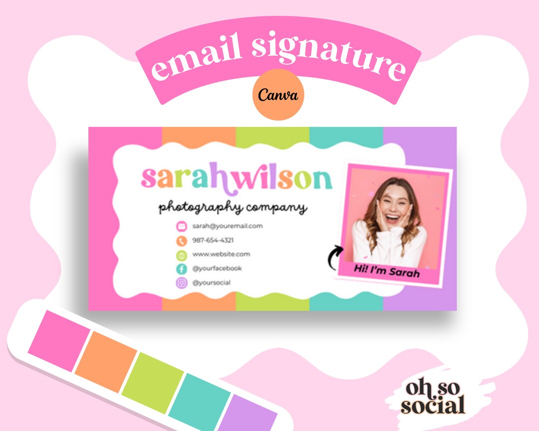 Colorful Email Signature Email Template Email Marketing Email Signature ...