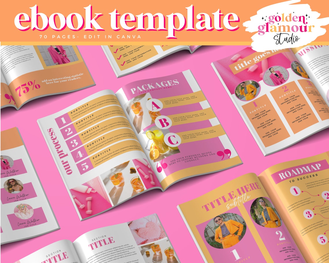 Colorful Ebook Template Canva: 70-page Workbook (digital Download) - Etsy