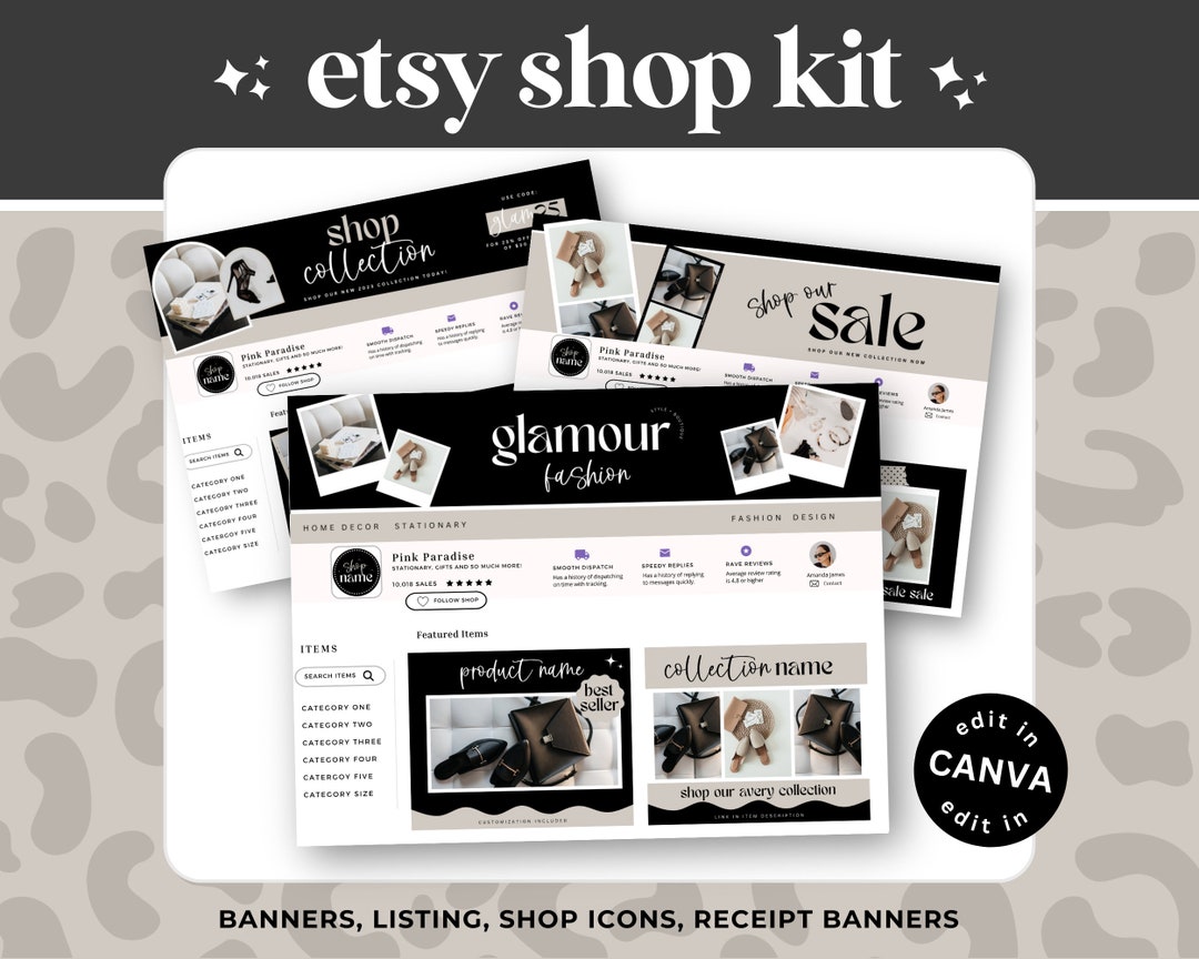 Etsy Shop Banner Kit - Etsy Shop Branding Kit - Etsy Store Banner ...