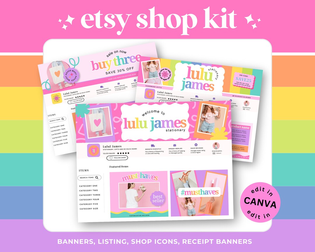 Etsy Shop Kit - Etsy Banner Design - Etsy Listing Templates - Etsy Shop ...