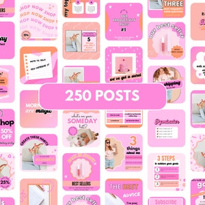 800 Colorful Pink Instagram Templates - Retro Canva Social Media ...