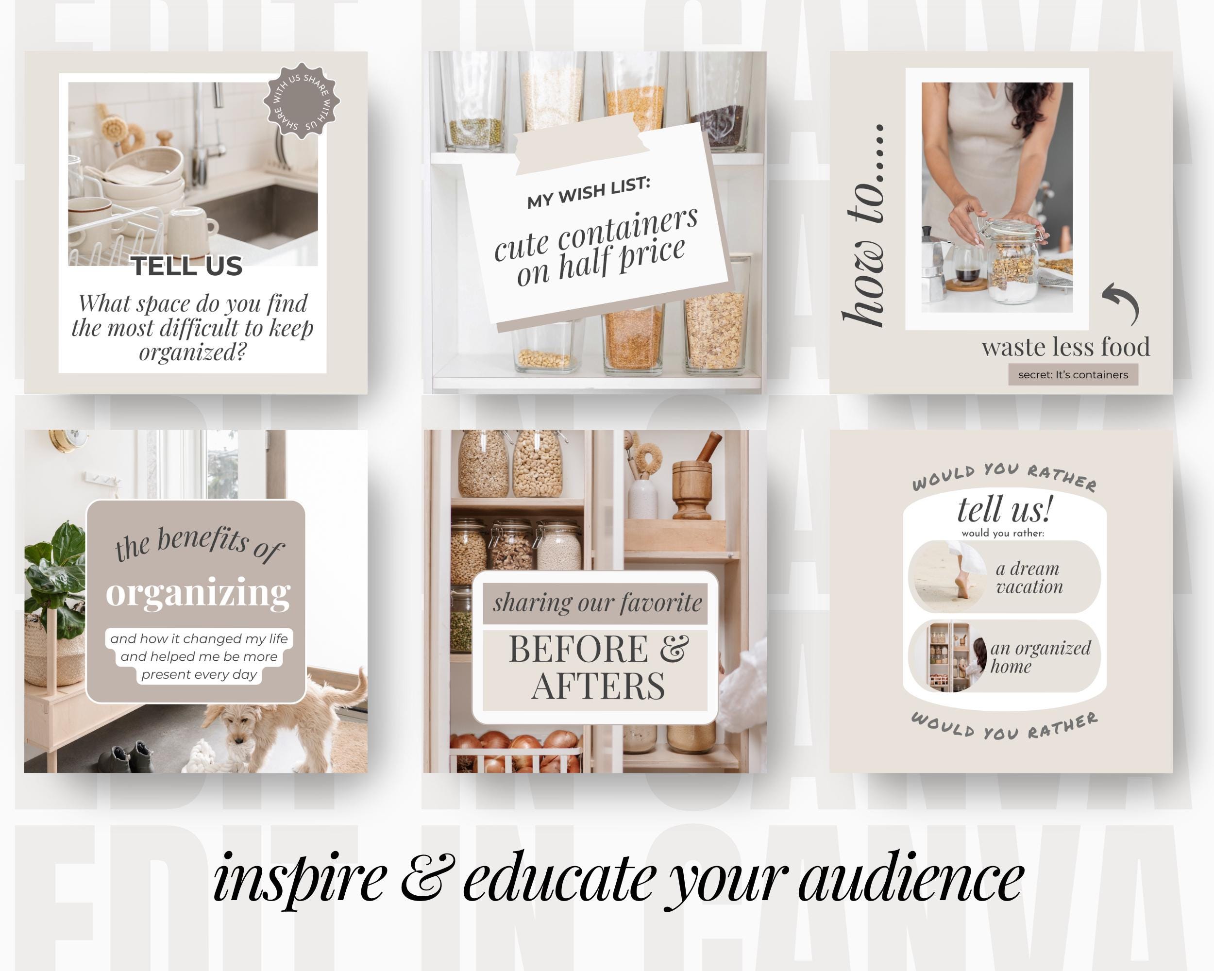 Organization Instagram Post Templates: Canva Social Media (325+) - Etsy