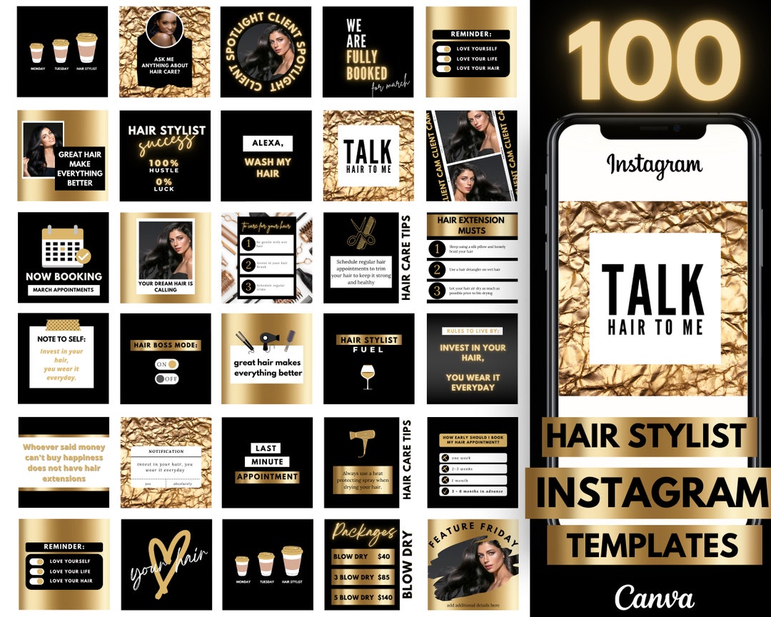 Hair Stylist Instagram Templates - Hair Instagram Template - Hair ...