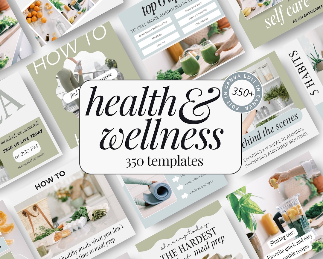 Wellness Instagram Templates - Health and Wellness Instagram Templates ...