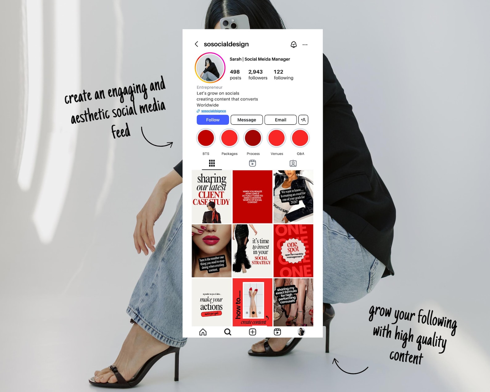 Red Social Media Canva Templates: Bold Instagram Posts - Etsy