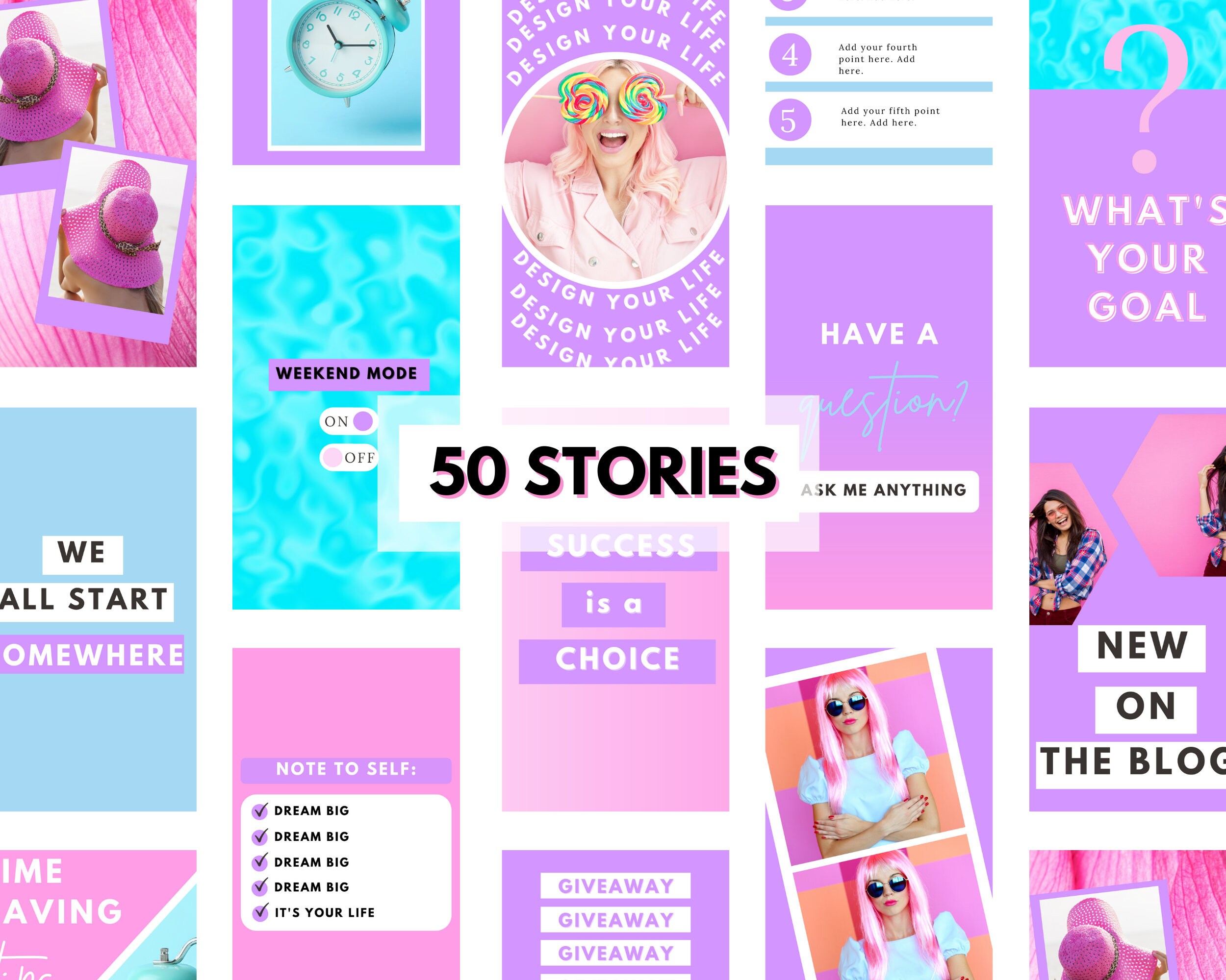 250 Colorful Instagram Post Templates Bright Instagram Posts - Etsy