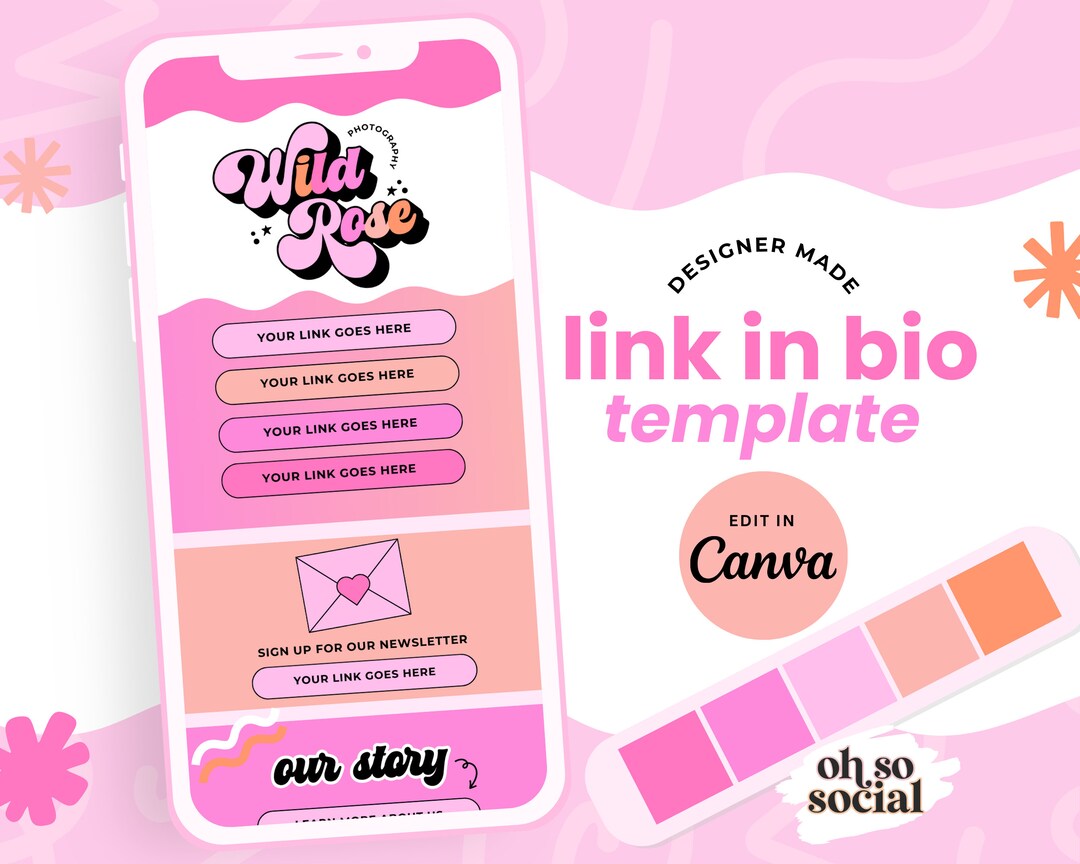 Colorful Link in Bio Template Link in Bio Website Canva Link in Bio ...