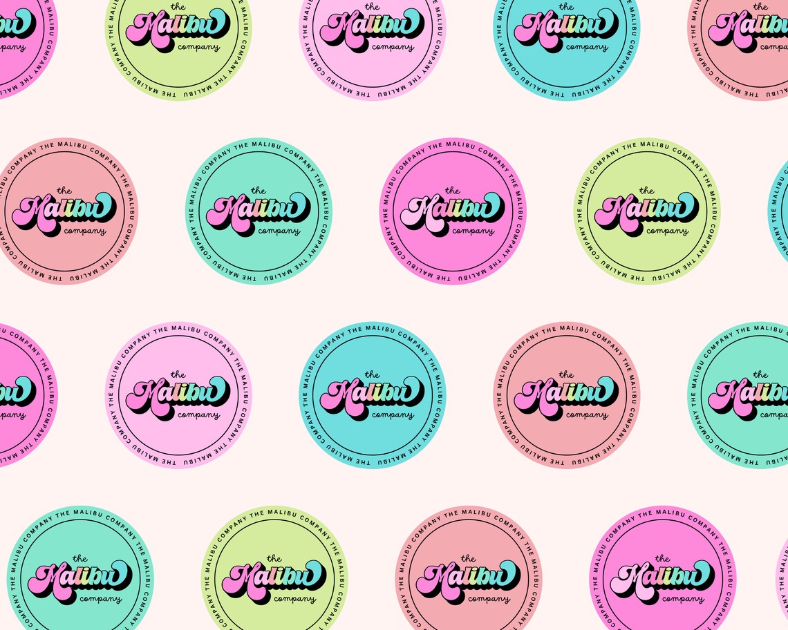 Colorful Retro Logo Design: Small Business Branding (4 Logos) - Etsy