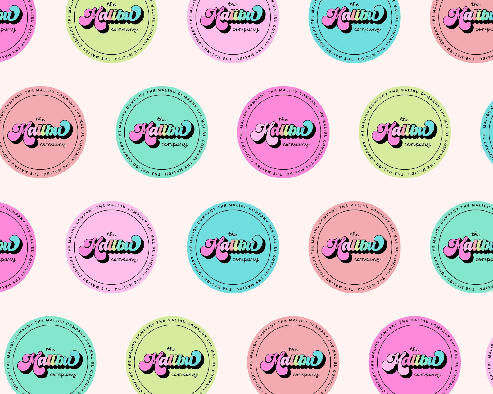 Colorful Retro Logo Design: Small Business Branding (4 Logos) - Etsy
