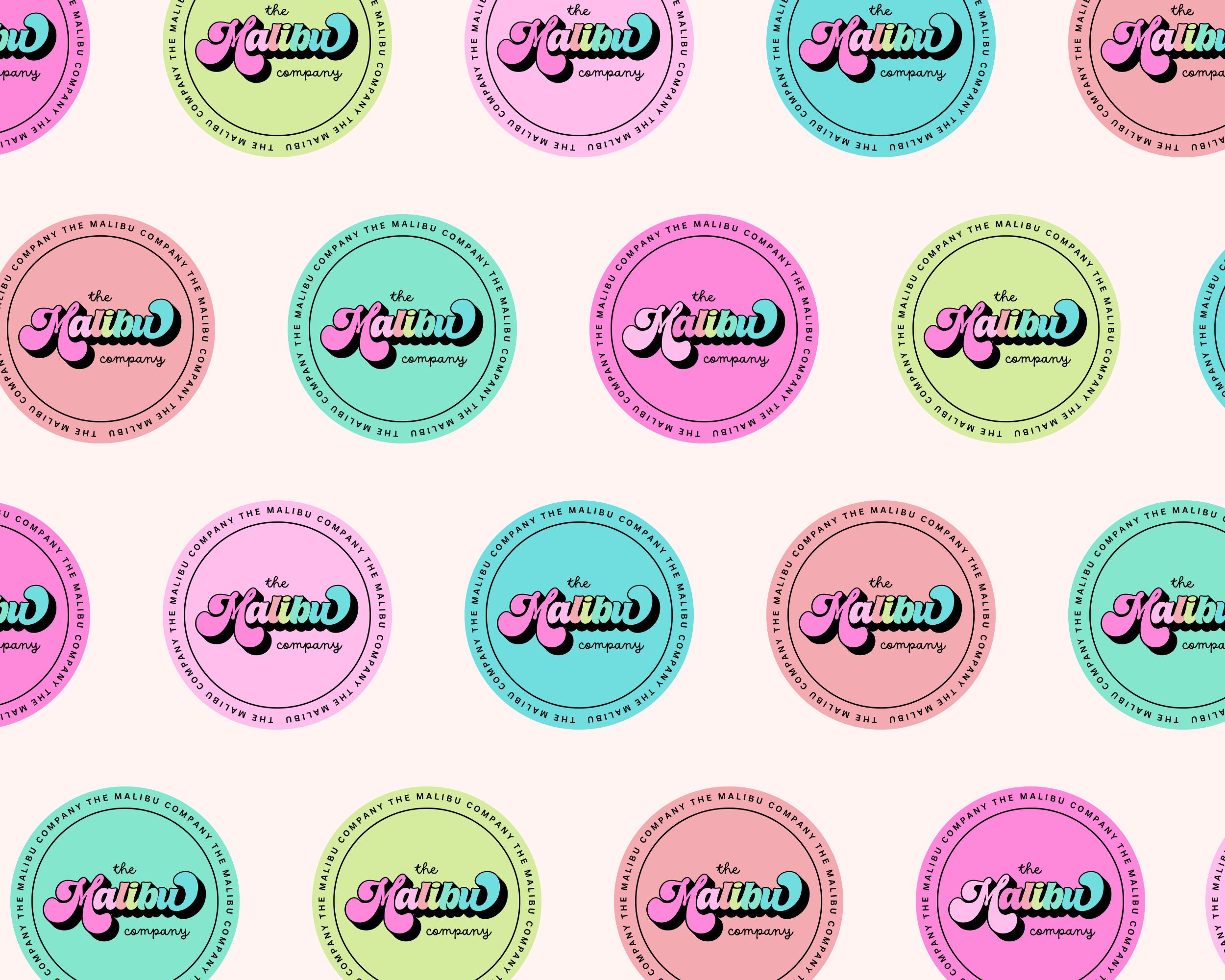 Colorful Retro Logo Design: Small Business Branding (4 Logos) - Etsy