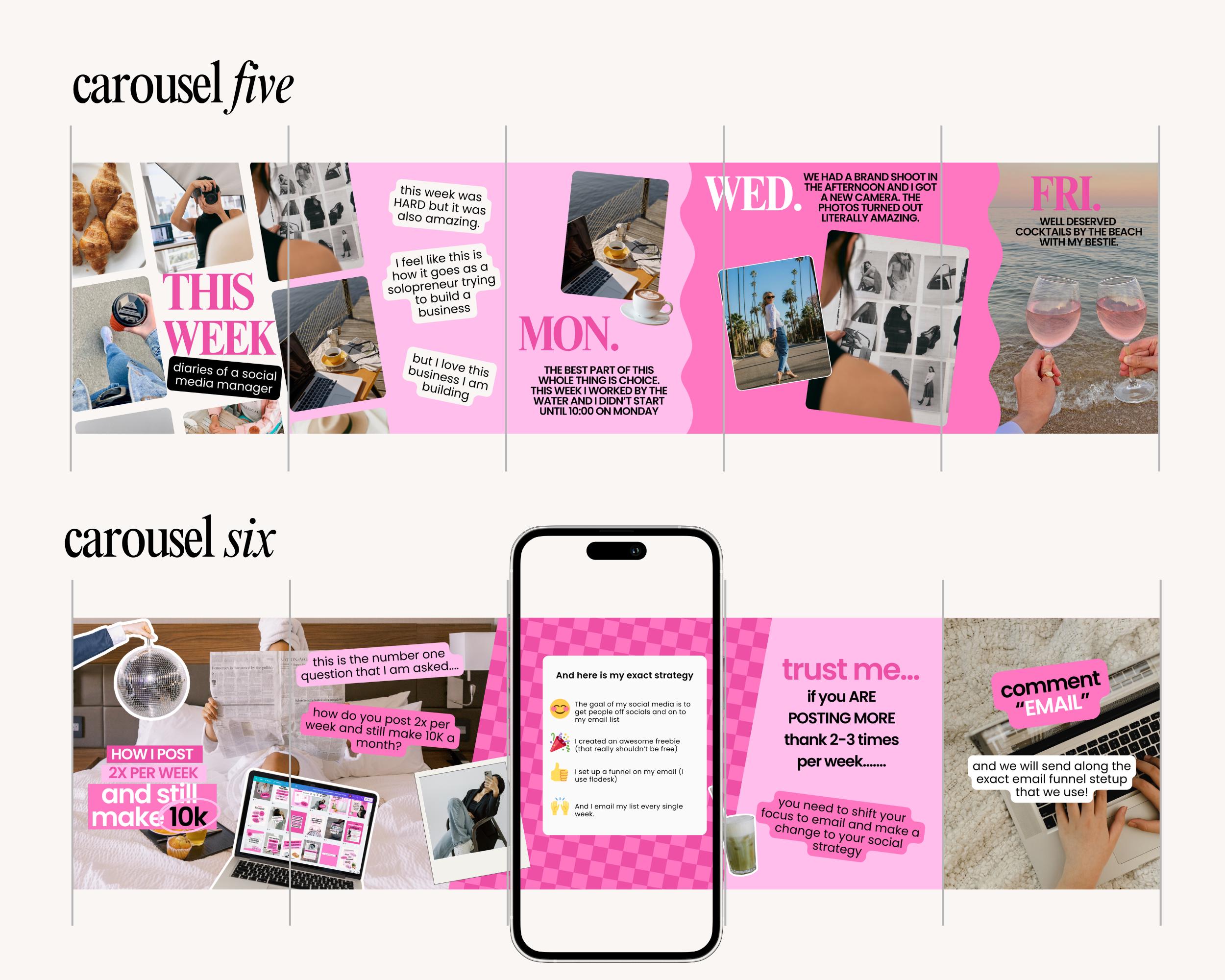 Carousel Templates - Social Media Manager Templates - Seamless ...