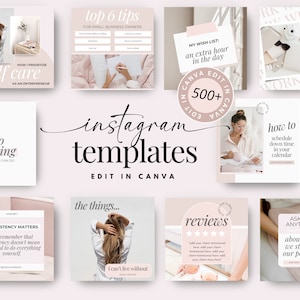 500 Pink Instagram Post Templates Rose Gold Instagram Templates Jewelry ...