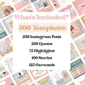 800 Colorful Instagram Templates: Social Media Canva Bundle - Etsy ...