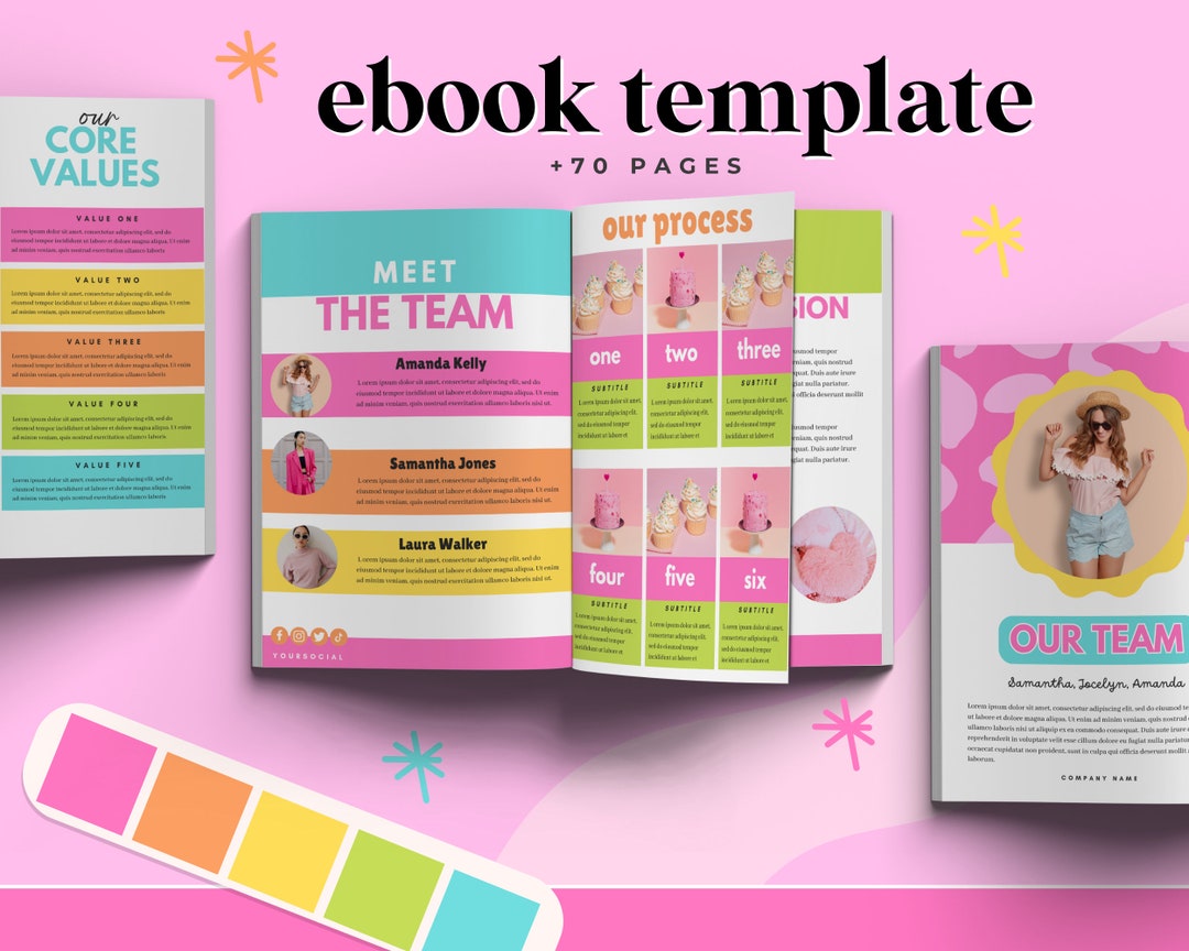 Colorful Book Template Canva - Ebook and Workbook Template - Ebook ...