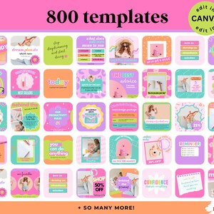 800 Bright Instagram Post Templates Colorful Instagram Posts Social ...