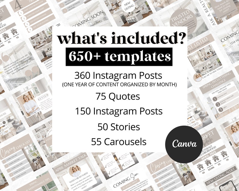 Real Estate Social Media Templates: Instagram Posts & Stories (canva ...