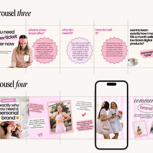 Content Creator Carousel Templates - Social Media Manager - Seamless ...