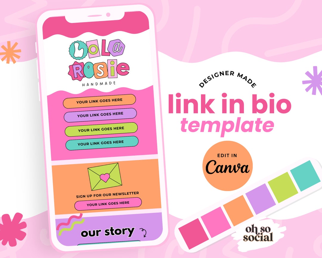 Colorful Link in Bio Template Link in Bio Website Canva Link in Bio ...