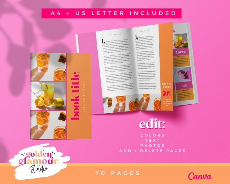 Colorful Ebook Template Canva: 70-page Workbook (digital Download) - Etsy